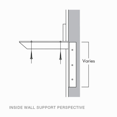 Inside Wall Mount EH Counter Support Bracket | Rakks