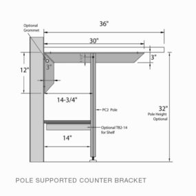 Pole Supported Counter Bracket | Rakks